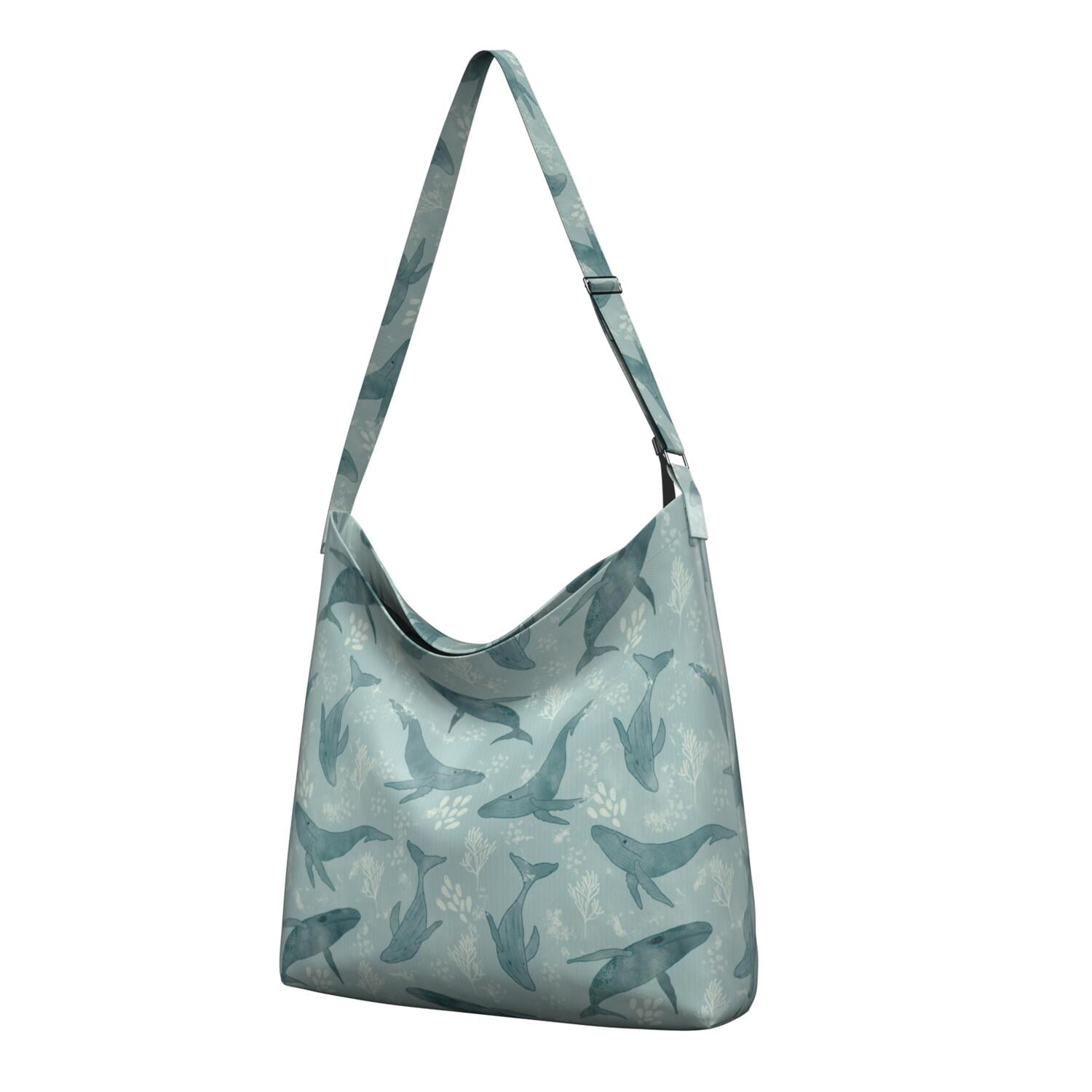 Great White Shark Canvas Tote Bag – Nautical Cute Cartoon Underwater ...