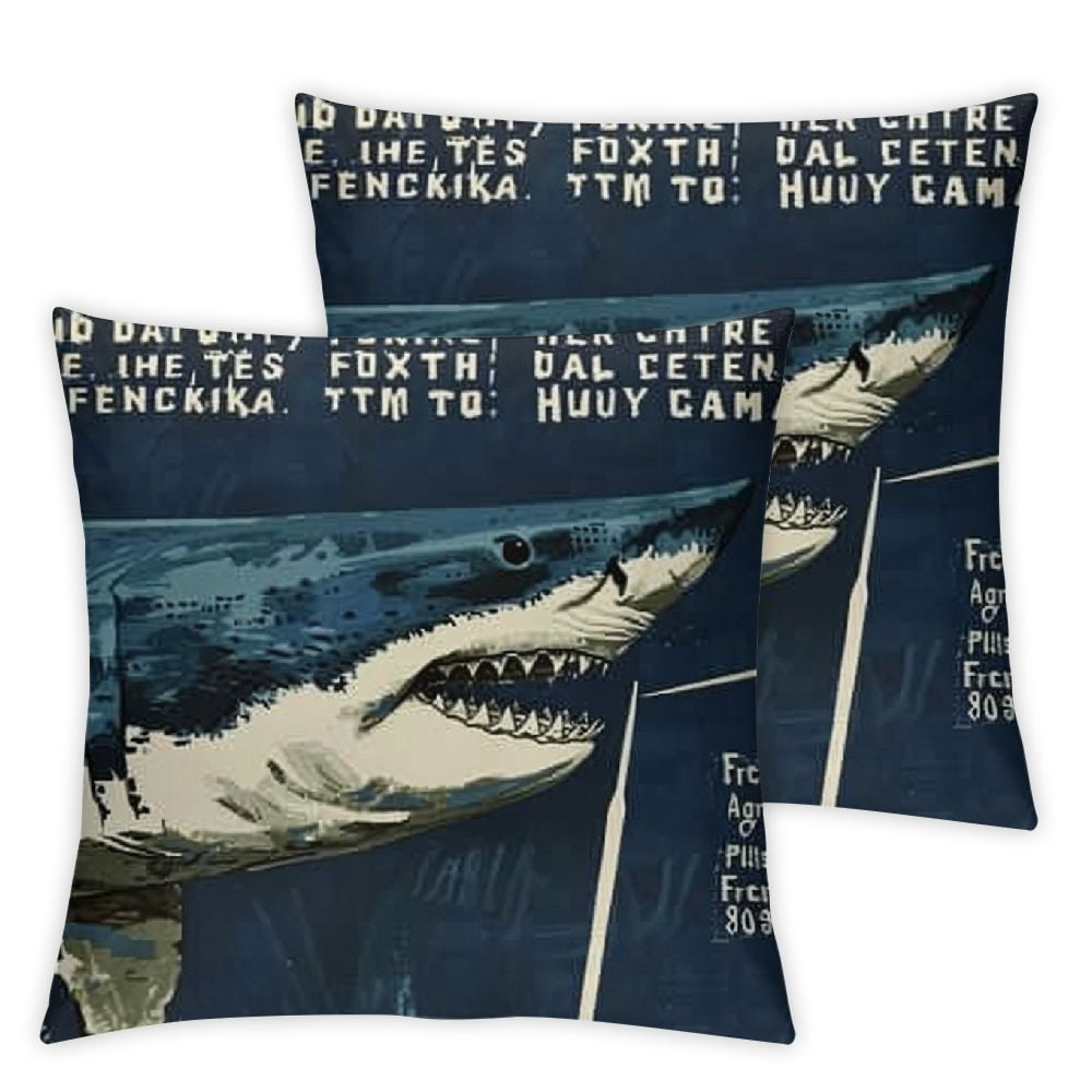Great White Shark Facts Throw Pillow Cover,Marine Life Cushion Cover ...