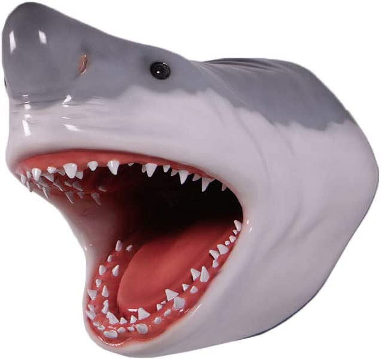 Large 3D Great White Shark Trophy Wall Sculpture, Nautical Tropical ...