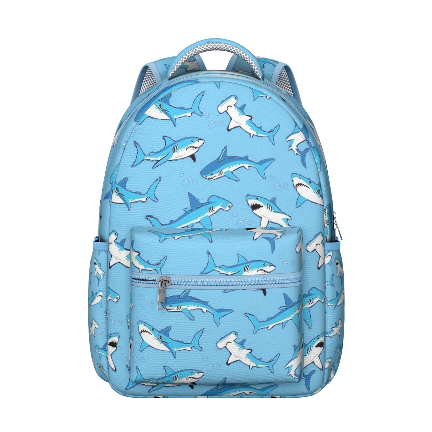 Great White Shark Illustration Student Backpack Waterproof Durable ...
