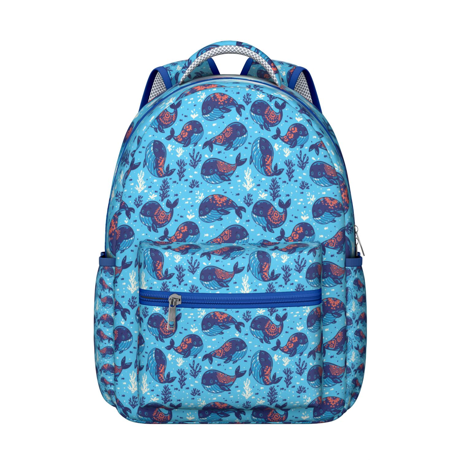 Great White Shark Illustration Student Backpack Waterproof Durable ...
