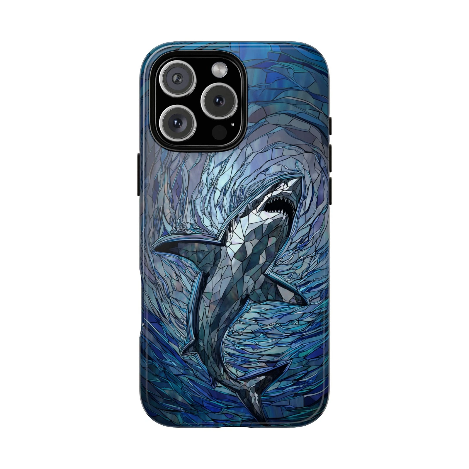 Great White Shark Mosaic Motion Phone Case for iPhone 17 to 11 Pro Max ...