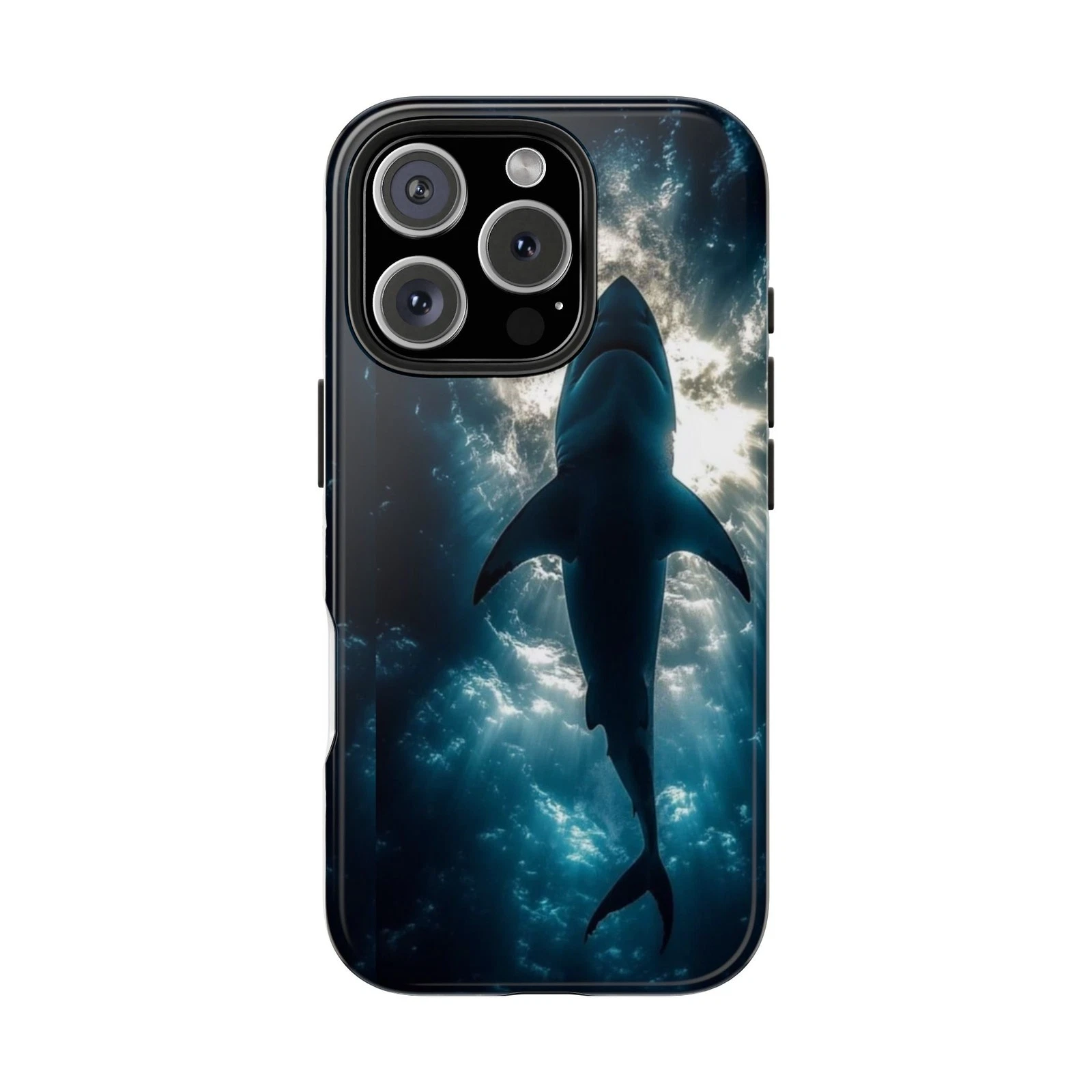 Great White Shark Ocean Predator Scene Phone Case for iPhone 11 to 17 ...