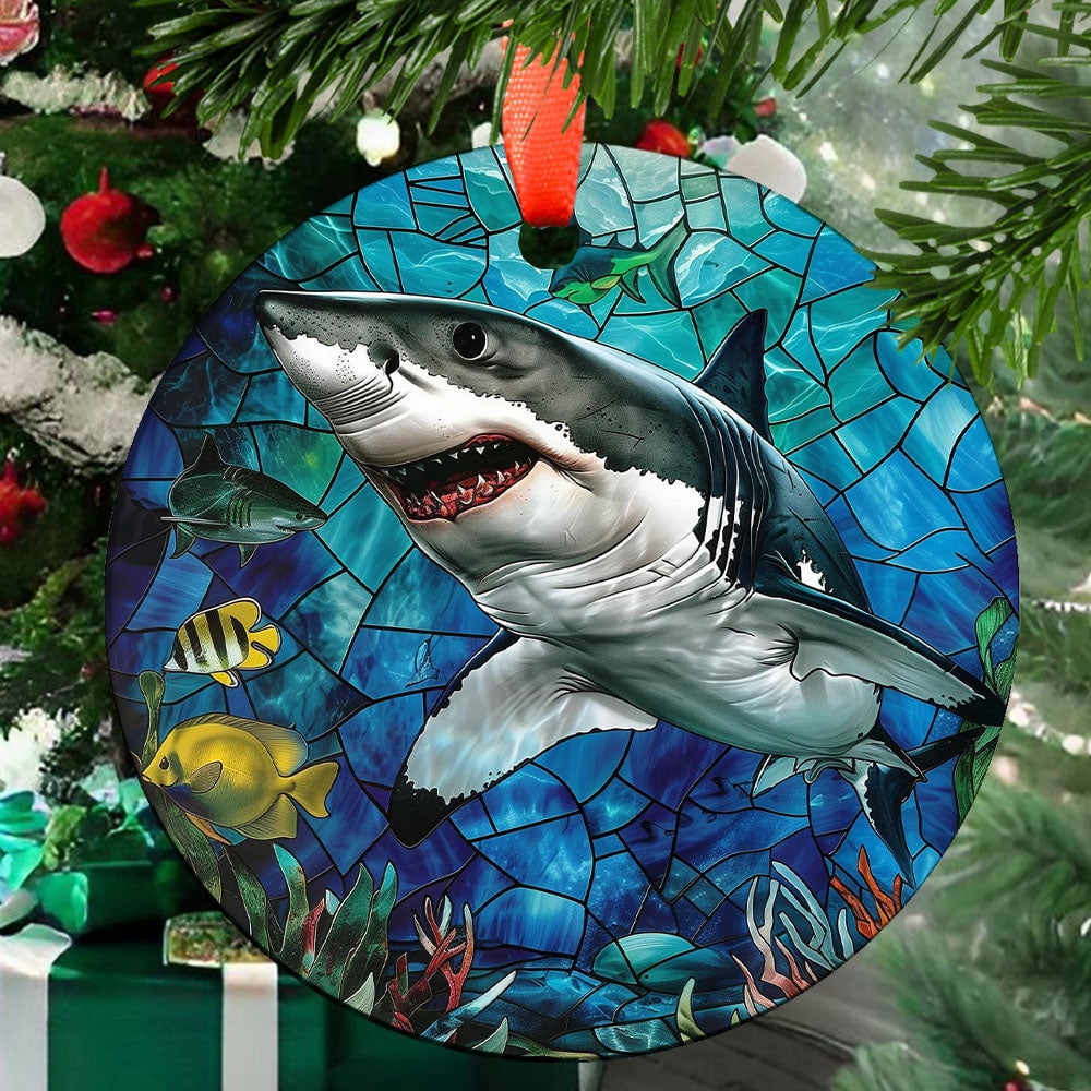 Great White Shark: Ornament Style Wall or Window Hanging, 2025, Holiday ...