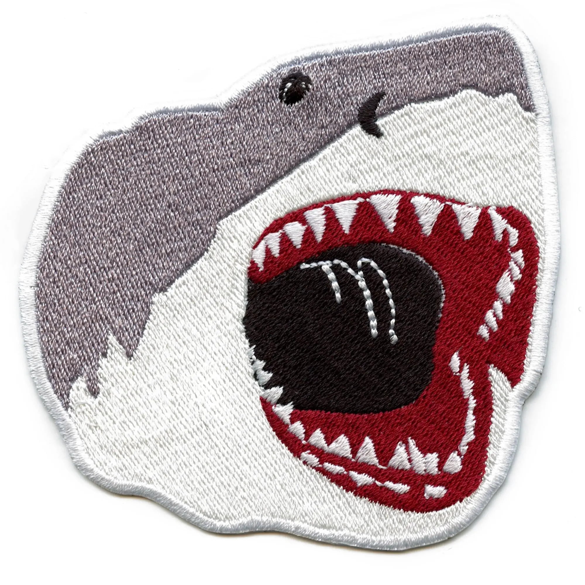 Great White Shark Patch Jaws Open Embroidered Iron On - Walmart.com