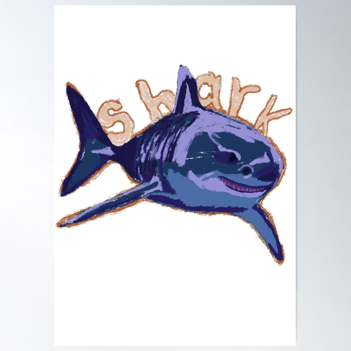 Great White Shark Poster Wall Art, Modern Wall Decor For Living Room ...