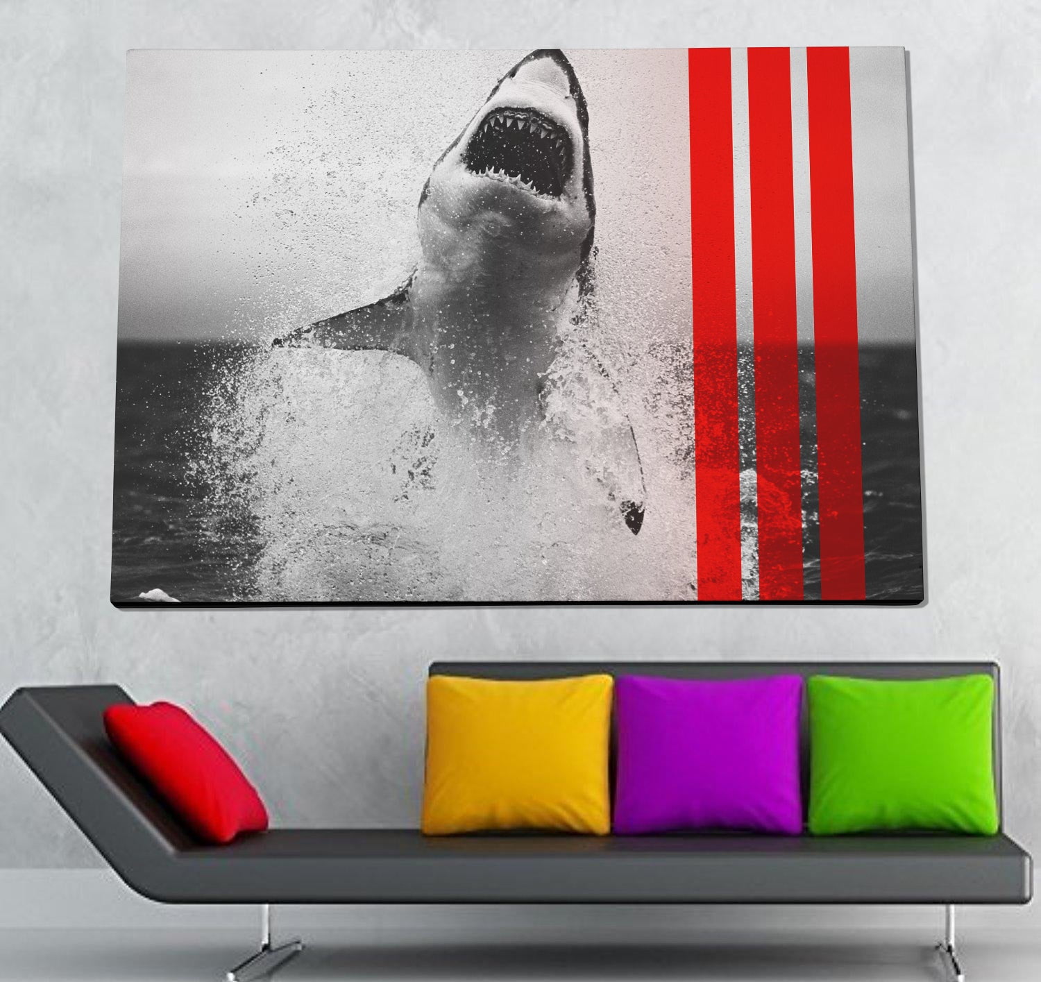 Great White Shark Poster or Wrapped Canvas - Walmart.com