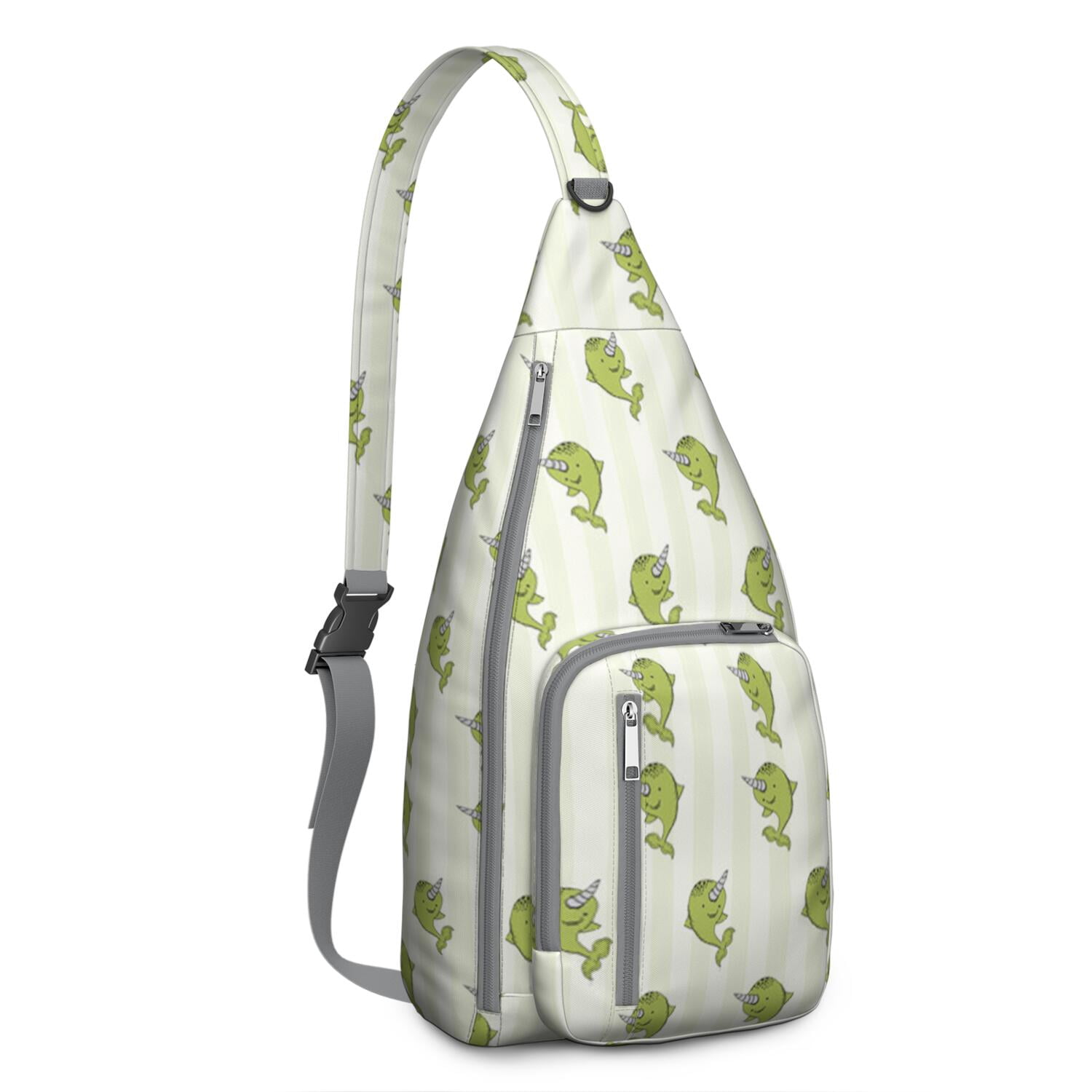 Great White Shark Print Sling Bag - Fierce Ocean Predator Design ...