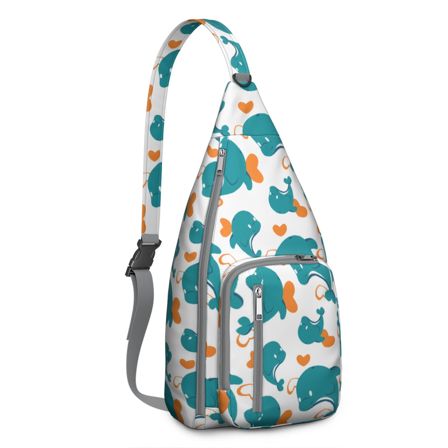 Great White Shark Print Sling Bag - Fierce Ocean Predator Design ...
