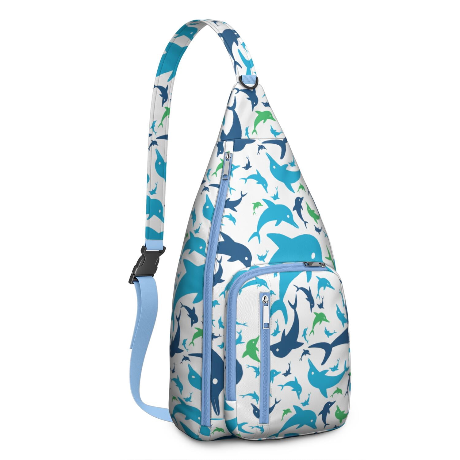 Great White Shark Print Sling Bag - Fierce Ocean Predator Design ...