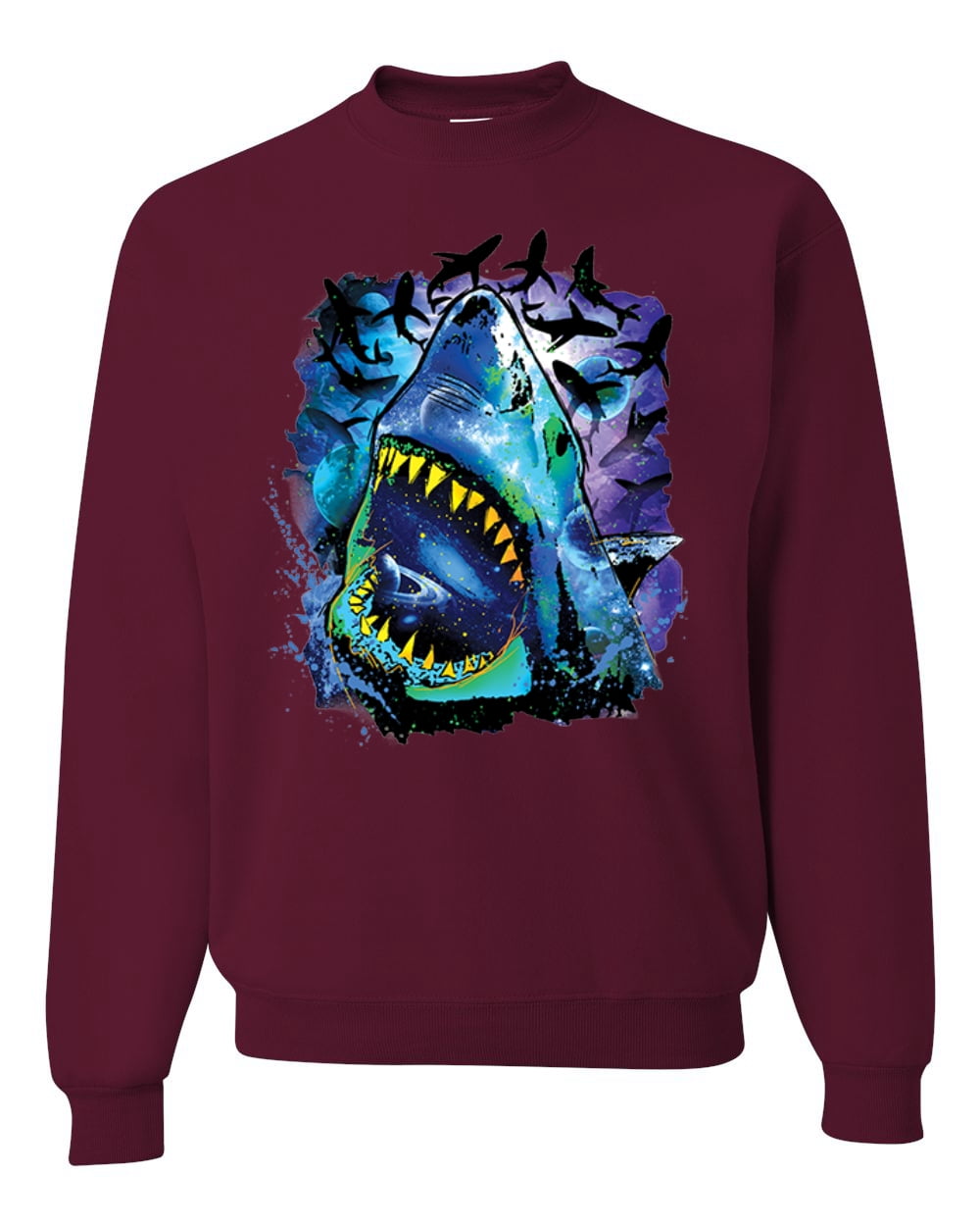 Great White Shark Species in Ocean | Mens Fishing Crewneck Graphic ...