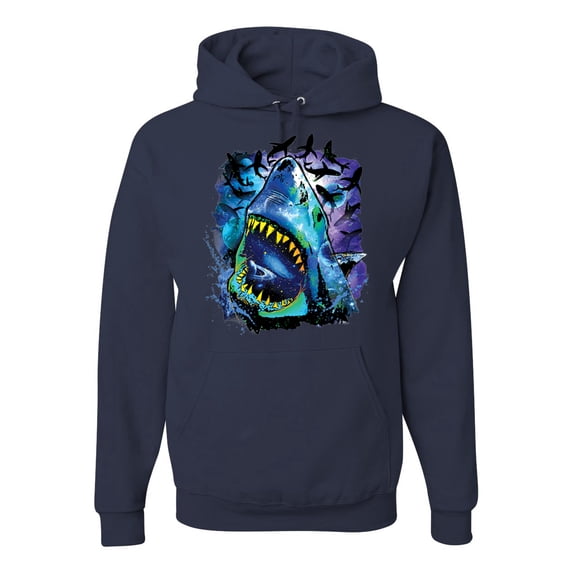 Great White Shark Species in Ocean | Mens Fishing Hooded Sweatshirt ...