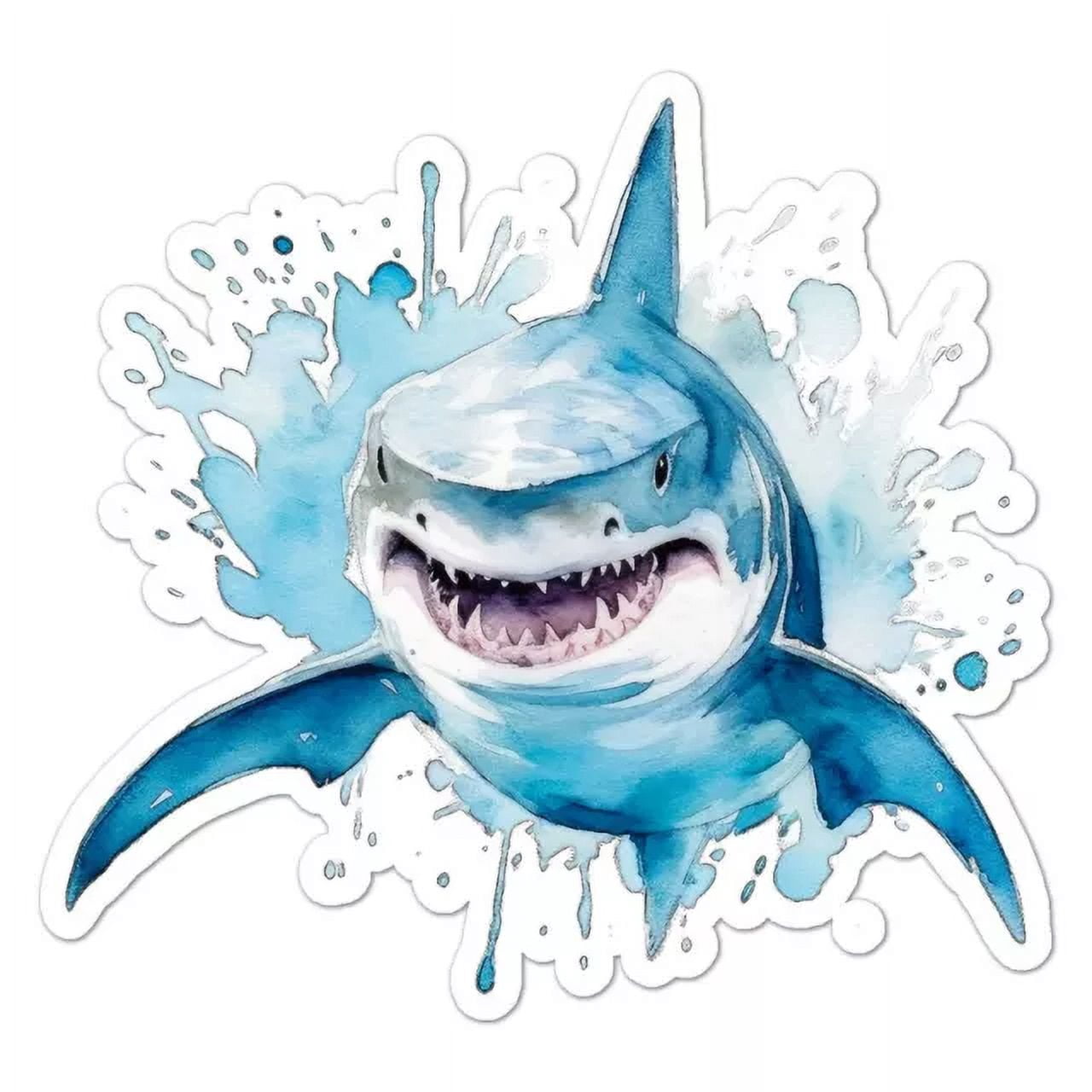 Great White Shark Sticker Indoor Outdoor Phone Decal Water Bottle ...