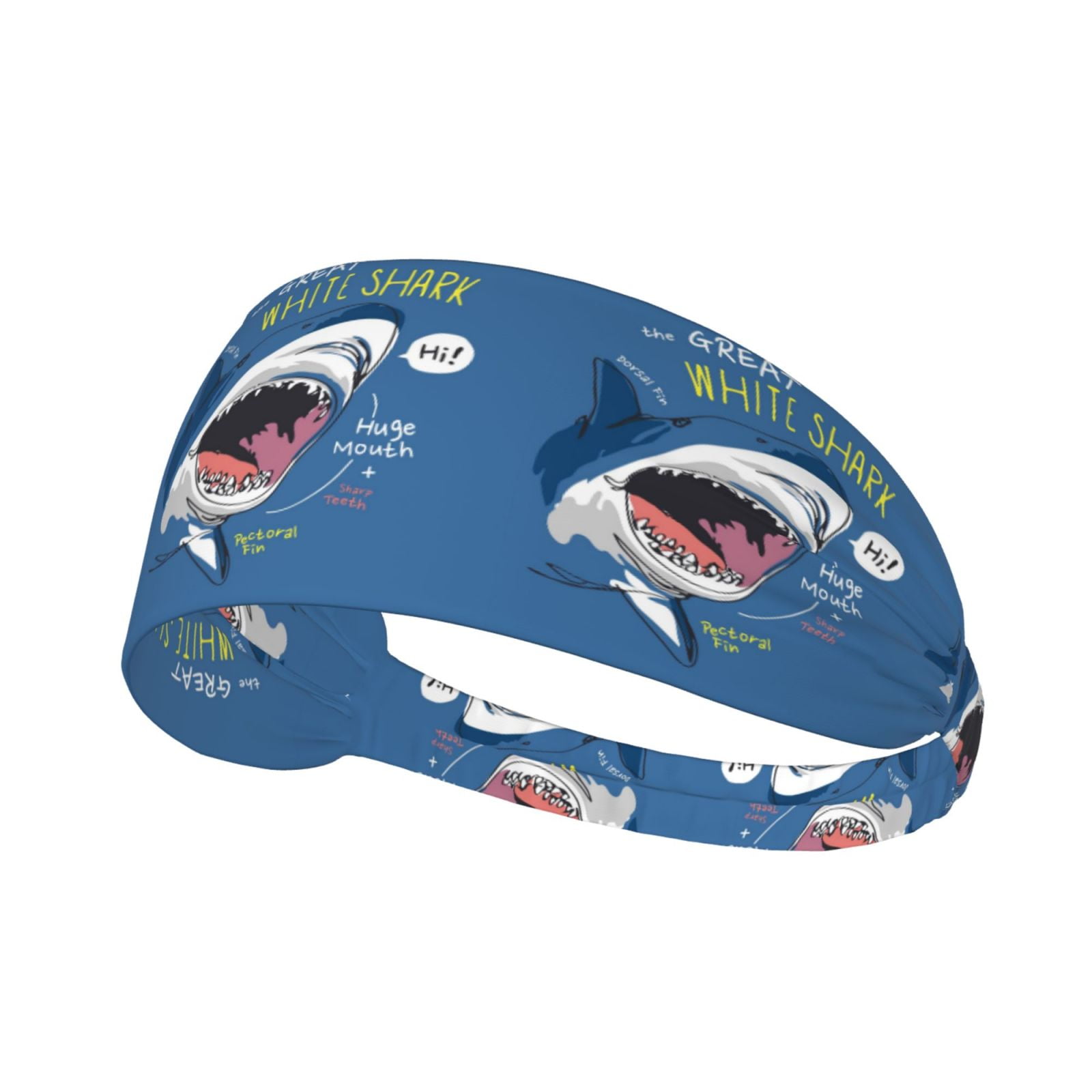 Great White Shark Sweat Band Sports Headbands for Men & Women ...