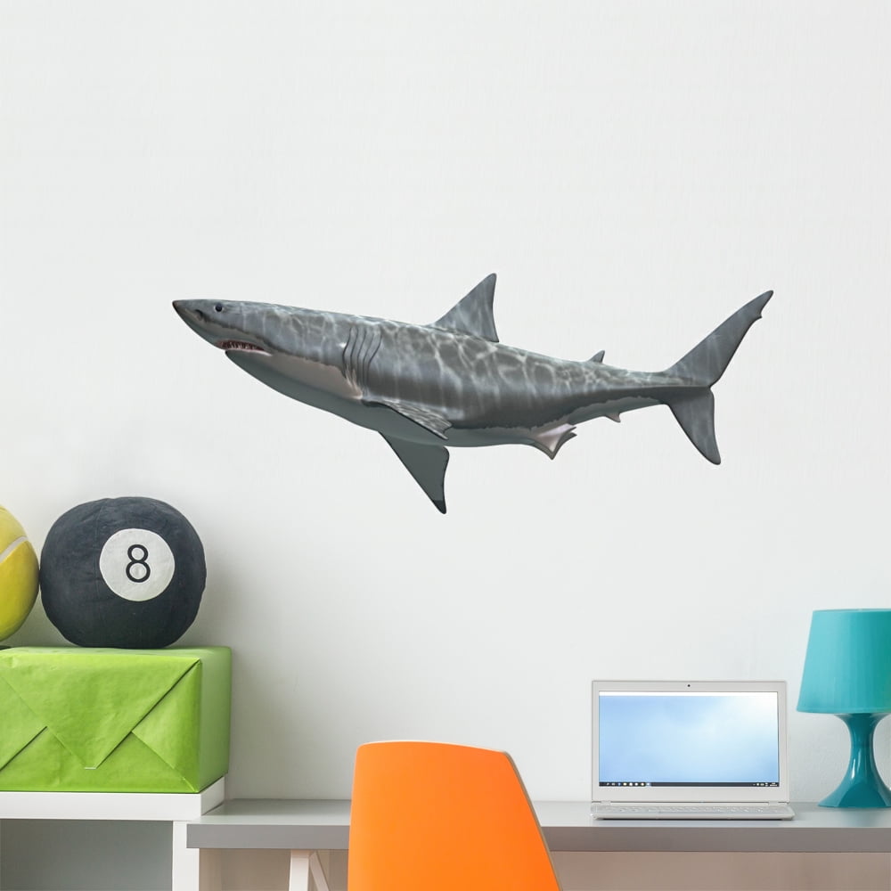 Great White Shark Wall Decal by Wallmonkeys Peel and Stick Graphic (36 ...