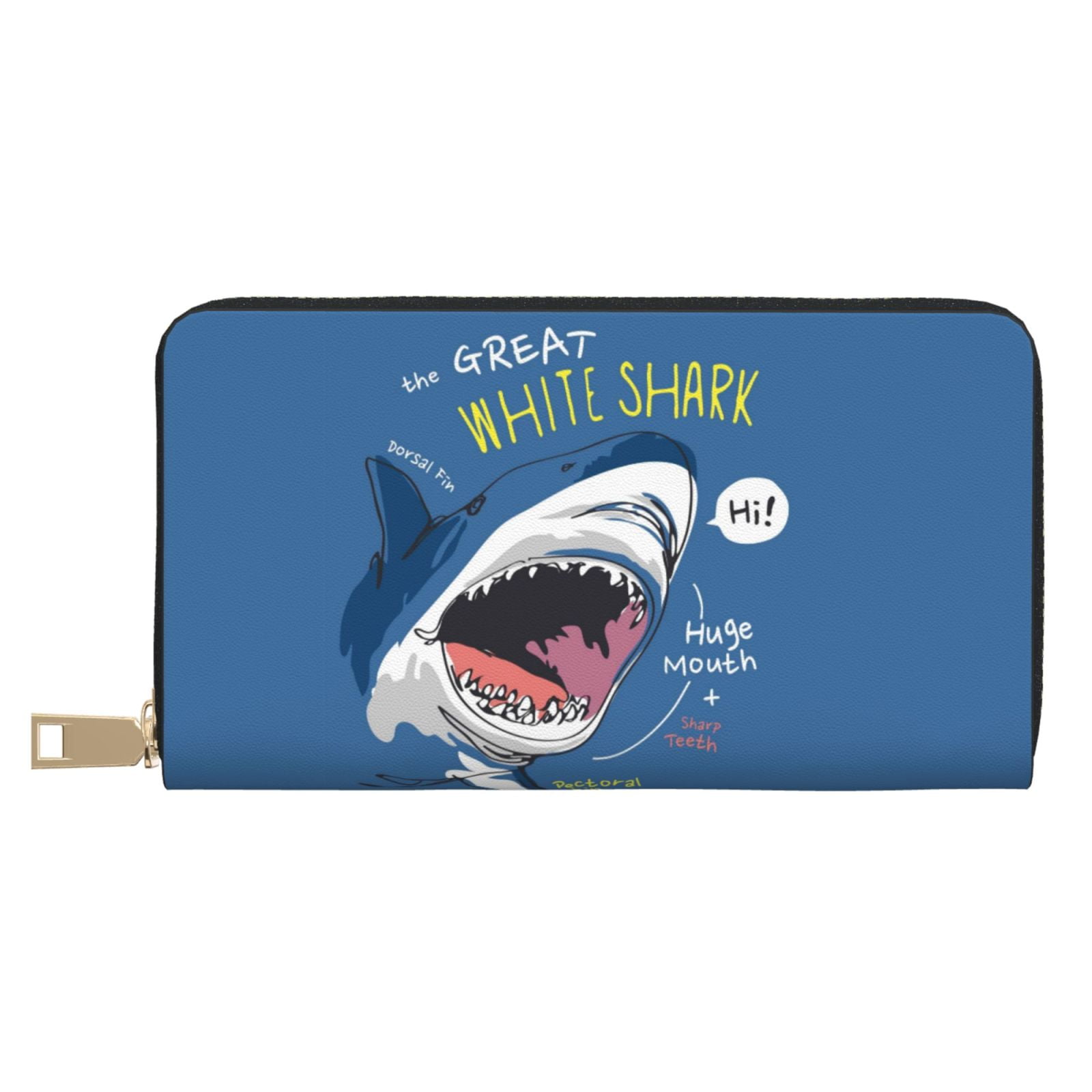 Great White Shark Wallet Women, Leather Bifold Multi Card Wallet, Women ...