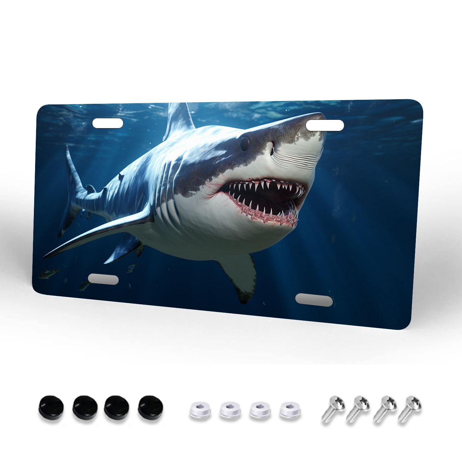Great White Shark beautiful Plate Cover, Decorative Aluminum Novelty ...