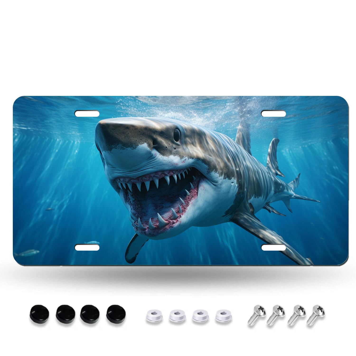 Great White Shark creative pattern Plate Cover, Decorative Aluminum ...