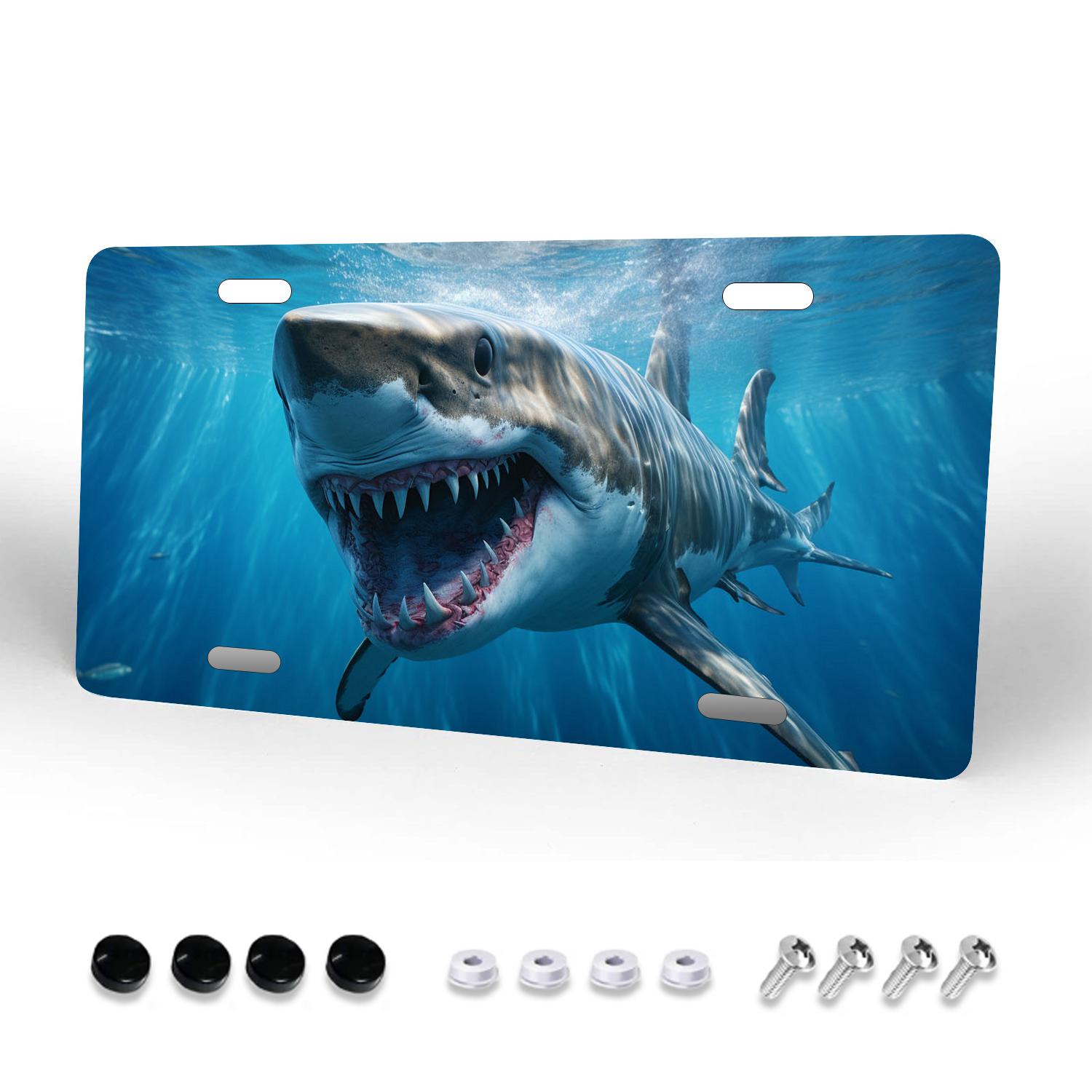 Great White Shark creative pattern Plate Cover, Decorative Aluminum ...