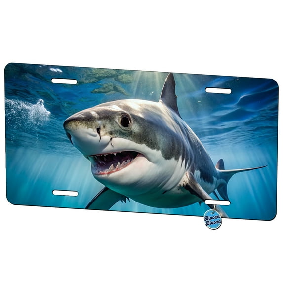 Great White Shark in the Ocean Metal Novelty License Plate - Walmart.com