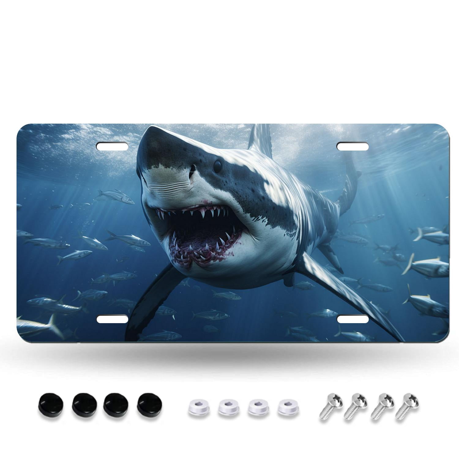 Great White Shark lovely Plate Cover, Decorative Aluminum Novelty ...