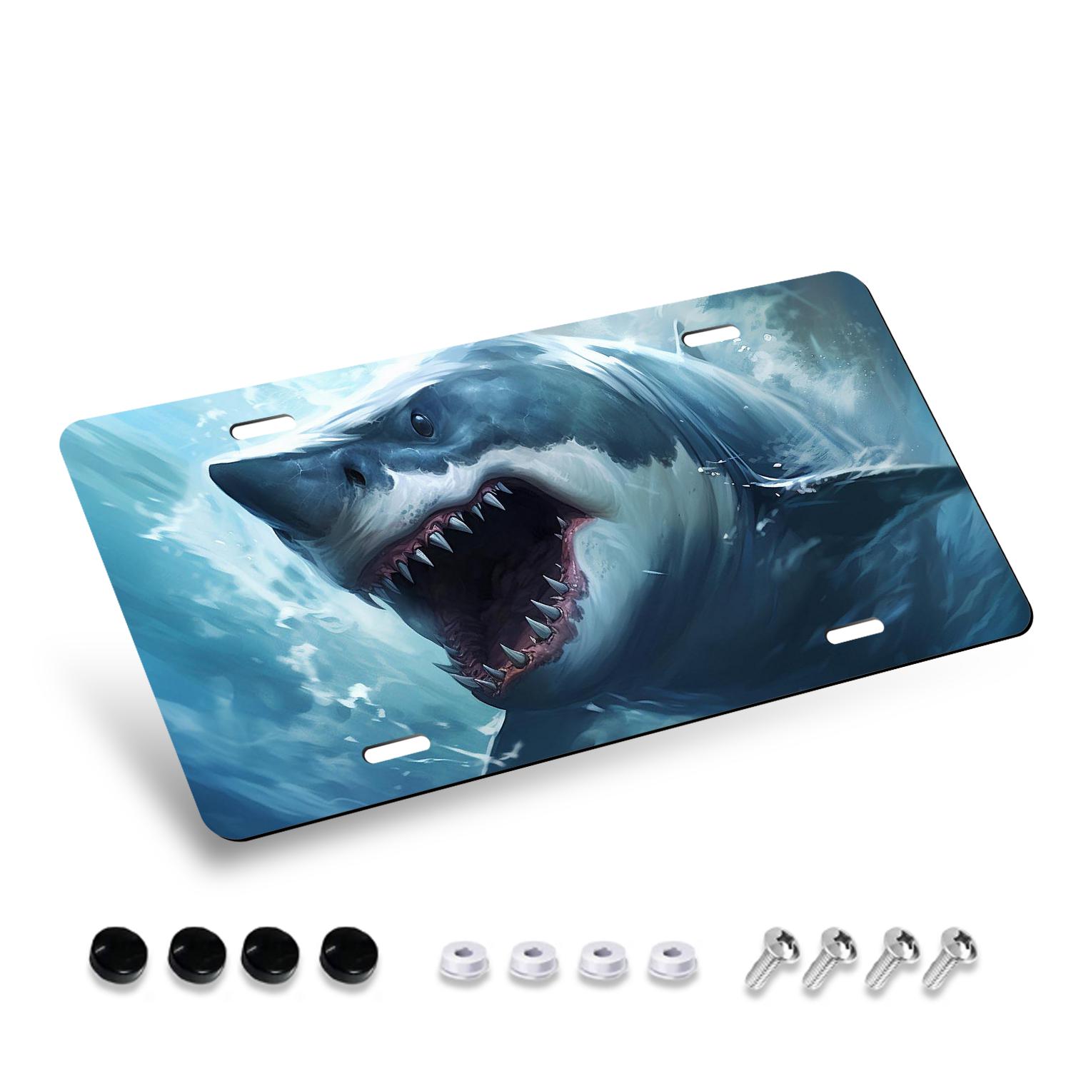 Great White Shark lovely Plate Cover, Decorative Aluminum Novelty ...