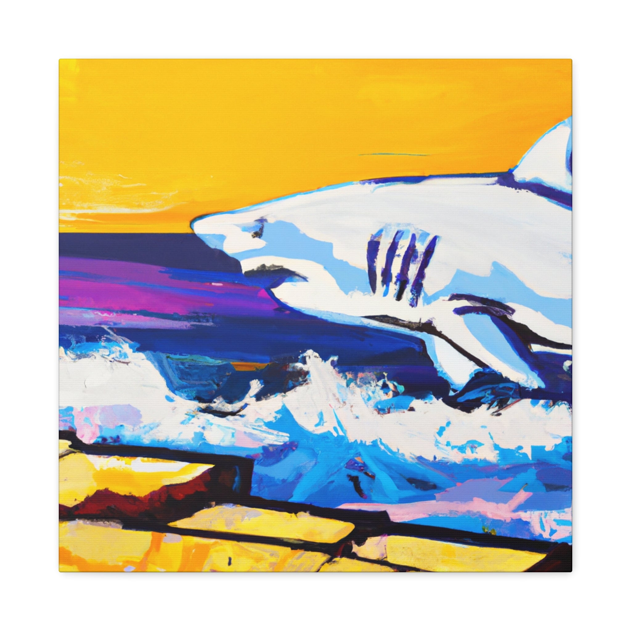Great White SharkJump - Canvas - Walmart.com