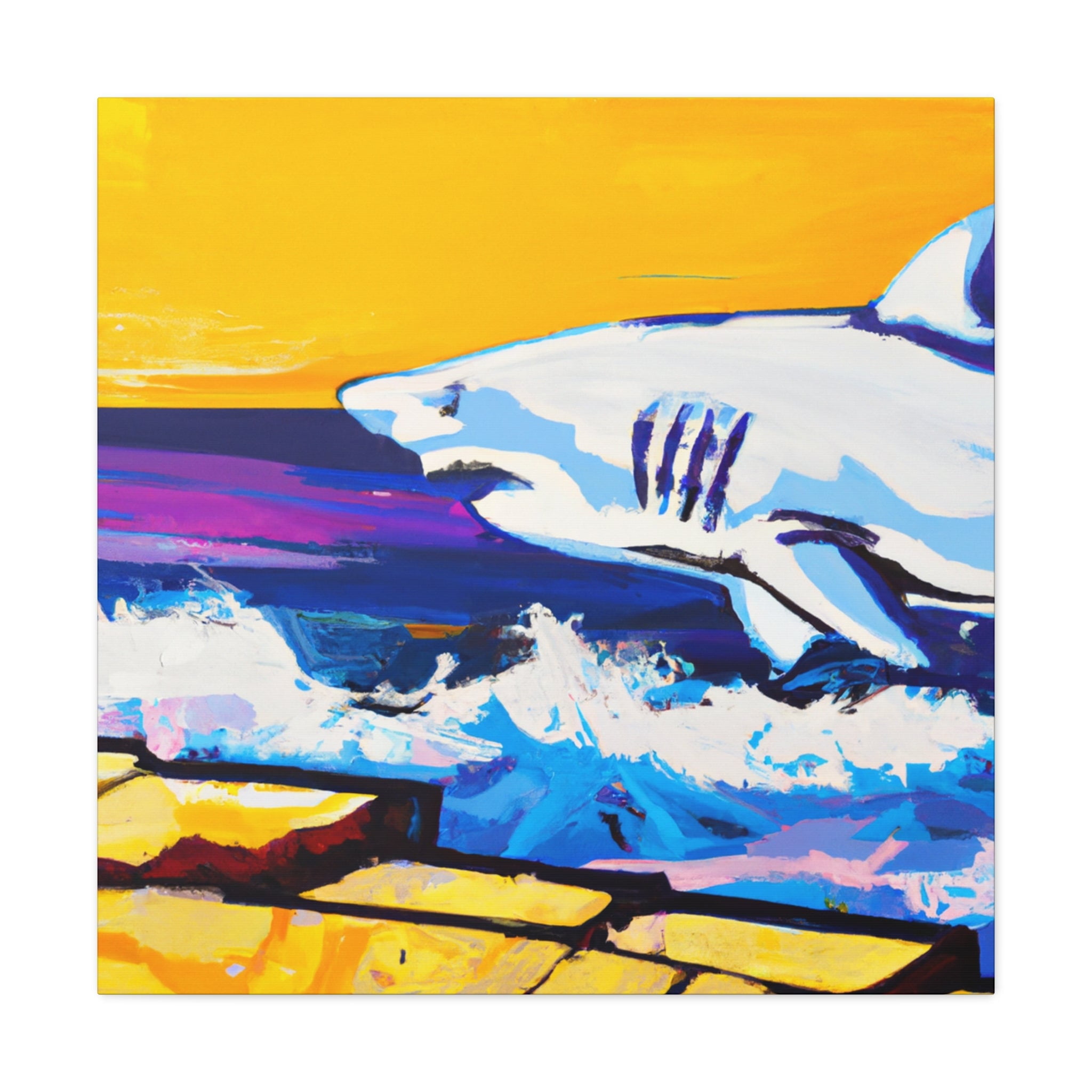 Great White SharkJump - Canvas - Walmart.com