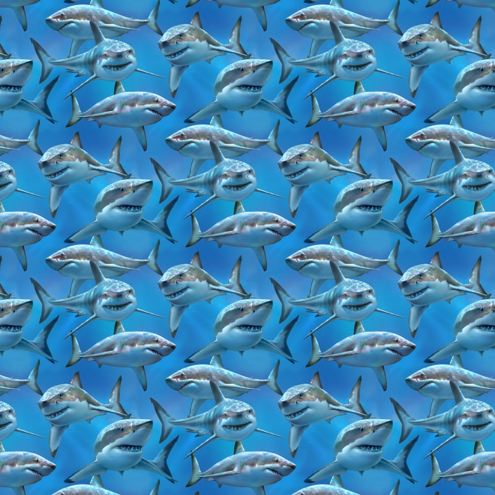 Great White Sharks Ocean Diving Pattern Premium Roll Gift Wrap Wrapping ...