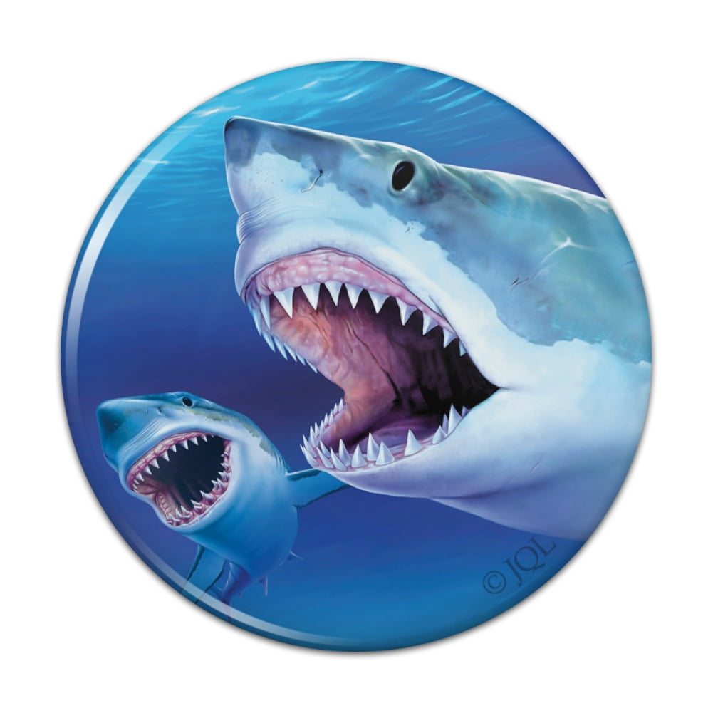 Great White Sharks Ocean Pair Scuba Diving Kitchen Refrigerator Locker ...
