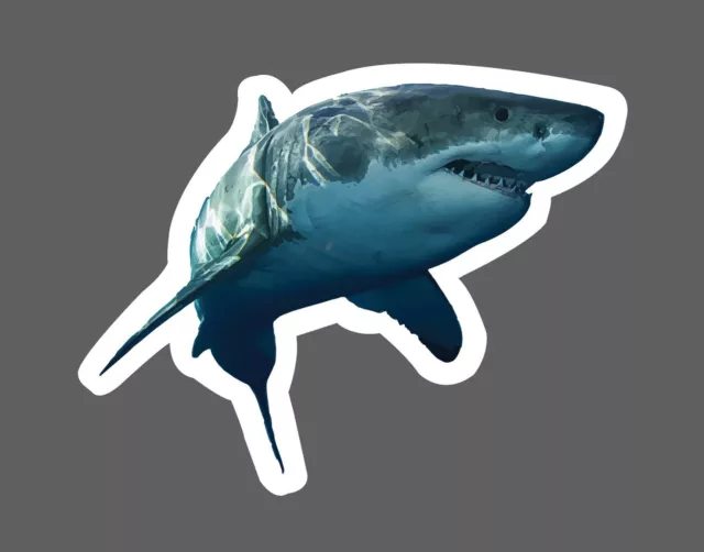 Great White Sticker Shark Waterproof Sticker Phone Decal Water Bottle ...