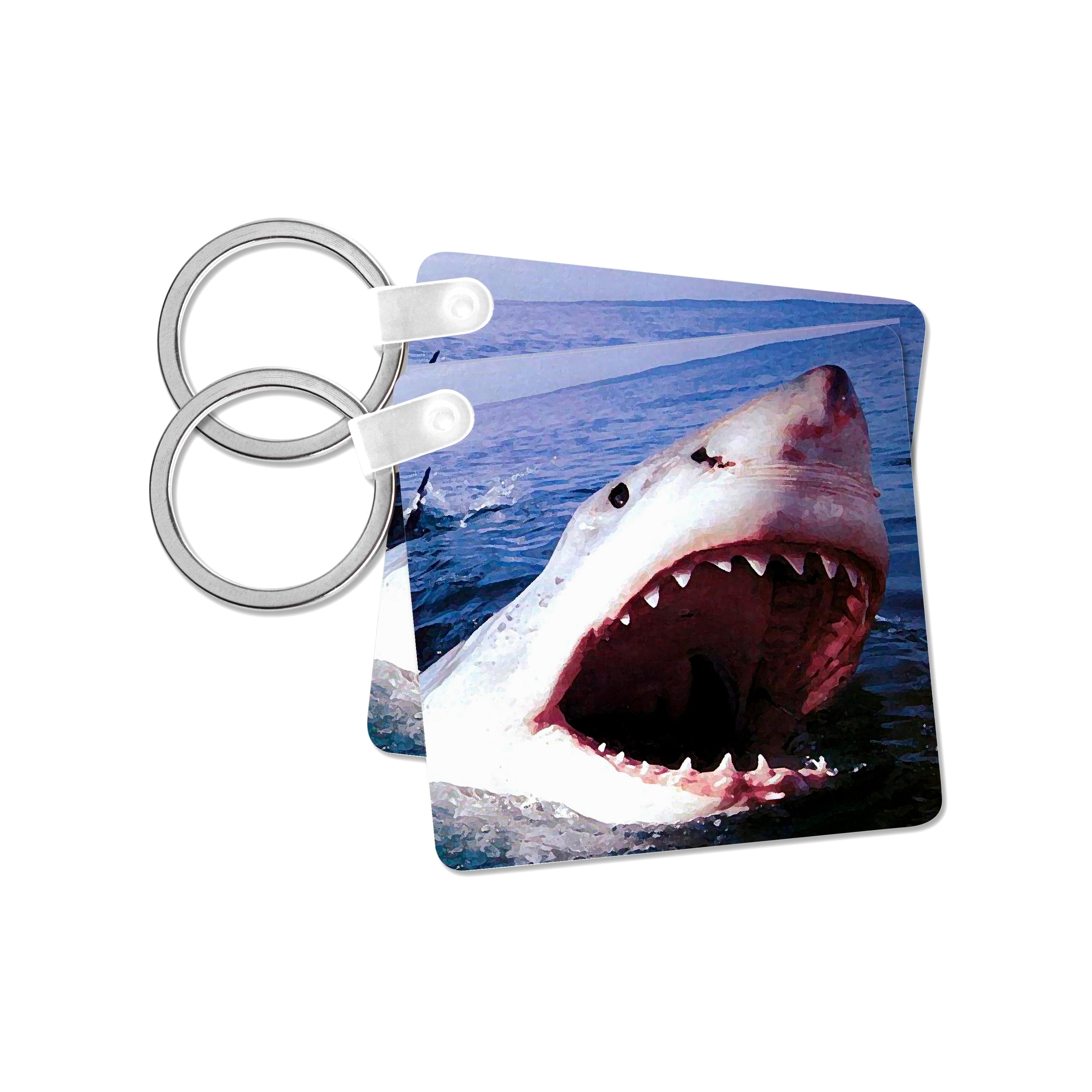 3dRose, Great White, set of 2 Key Chains - Walmart.com