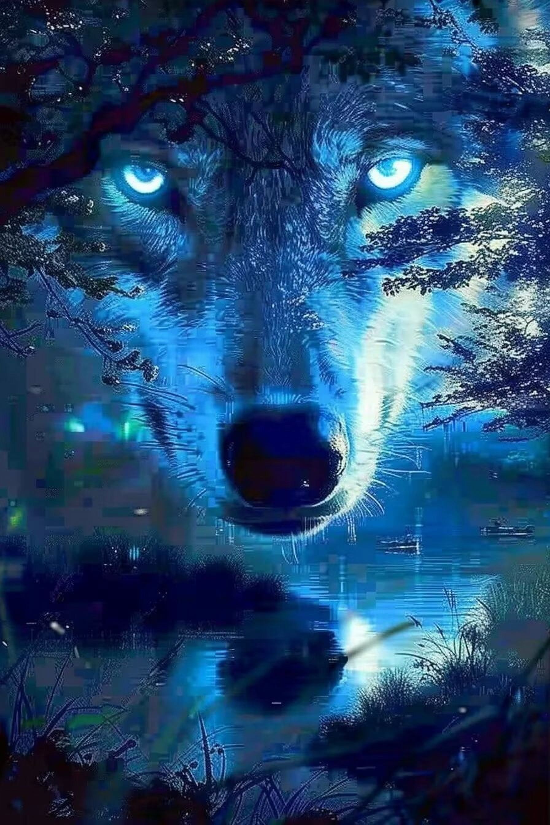 Great Wolf Shadow Diamond Painting, Fun DIY Interaction Craft Digital ...