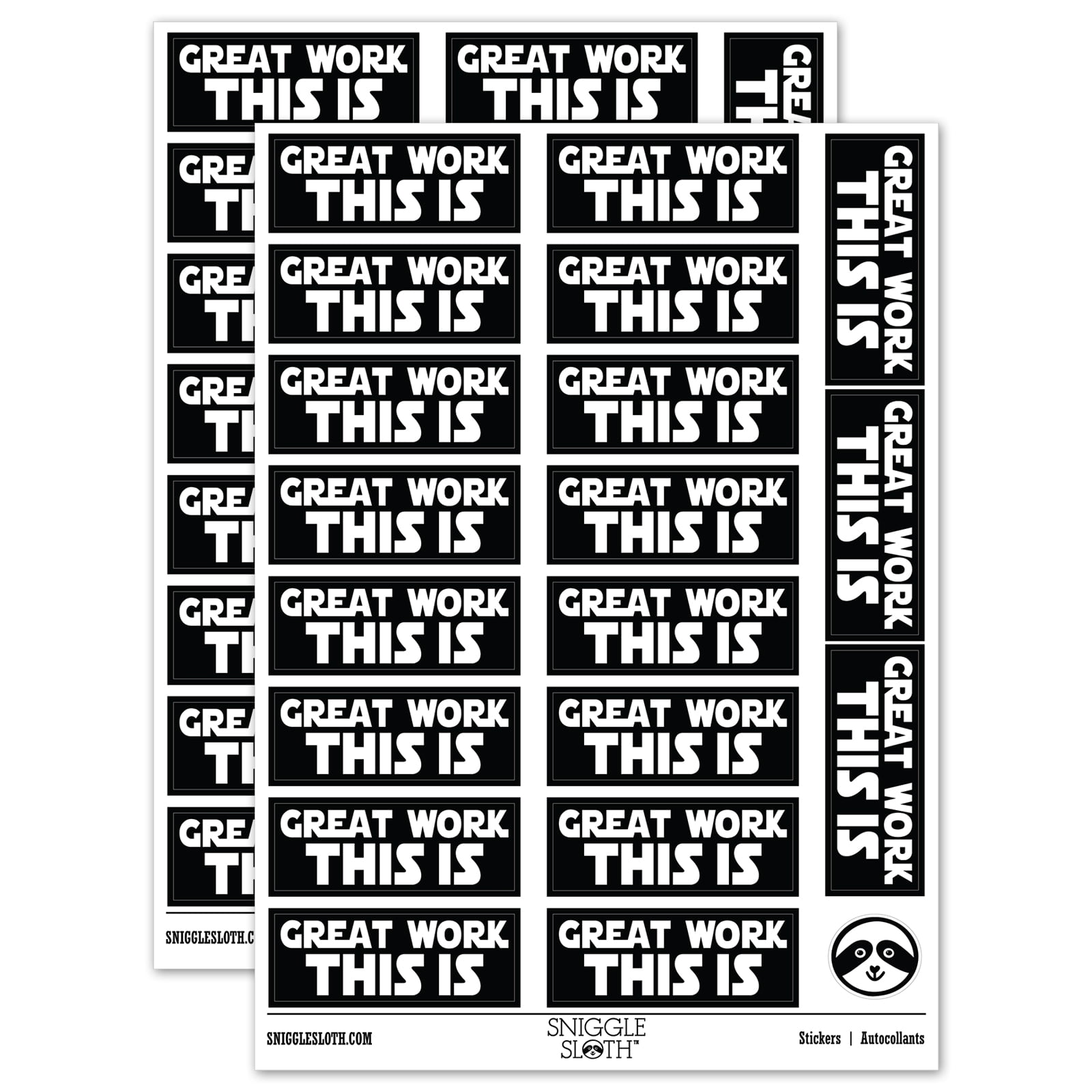 Great Work This is Teacher Student School Sticker Set - Black - Matte ...