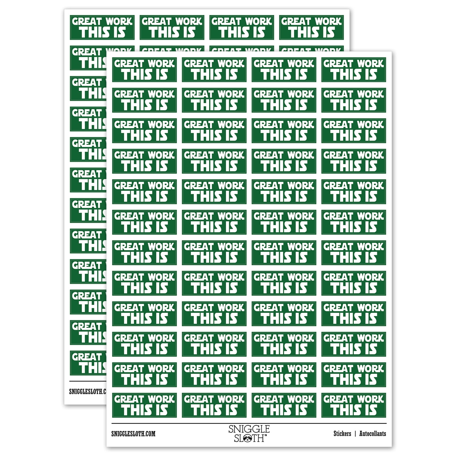 Great Work This is Teacher Student School Sticker Set - Dark Green ...