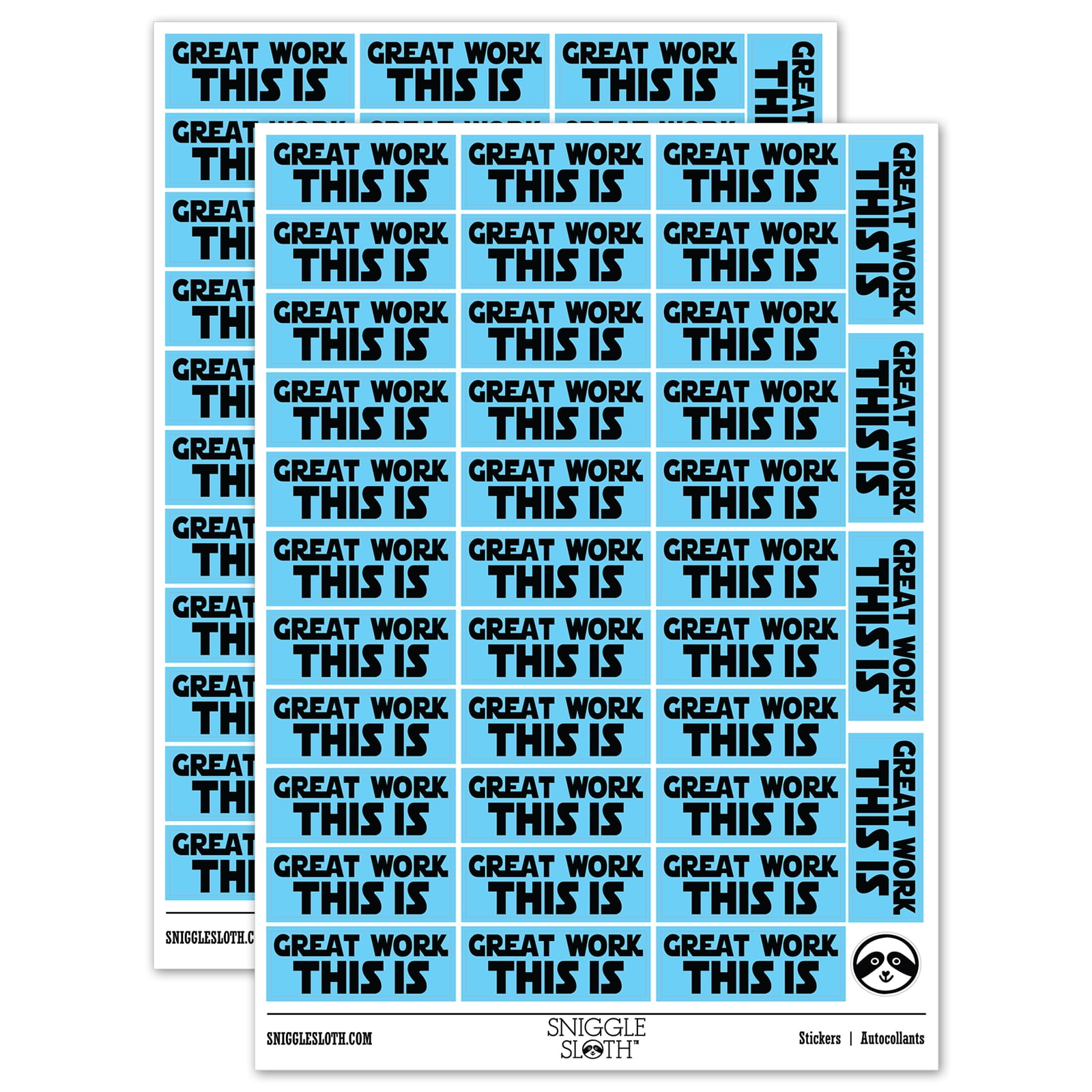 Great Work This is Teacher Student School Sticker Set - Light Blue ...