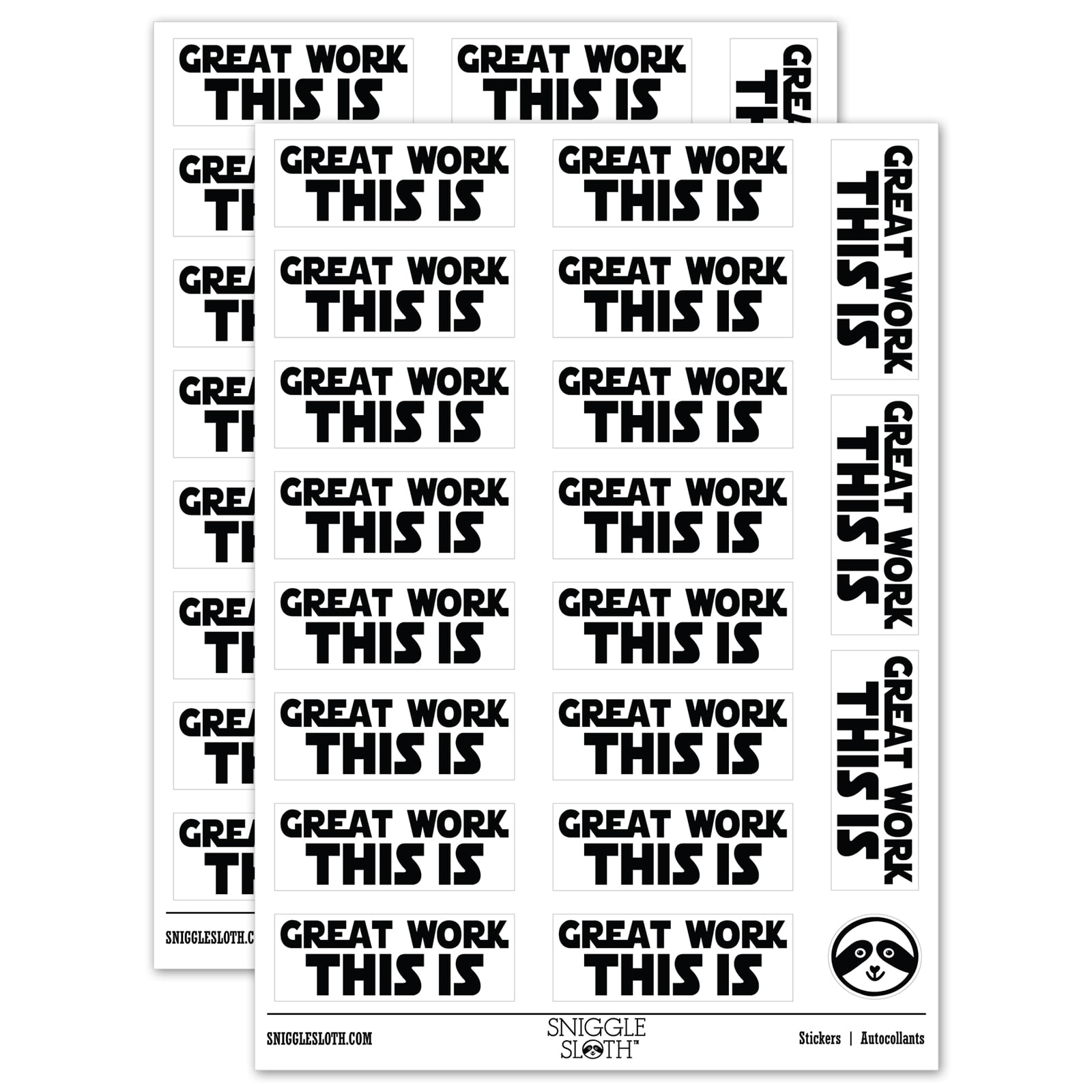 Great Work This is Teacher Student School Sticker Set - White - Gloss ...