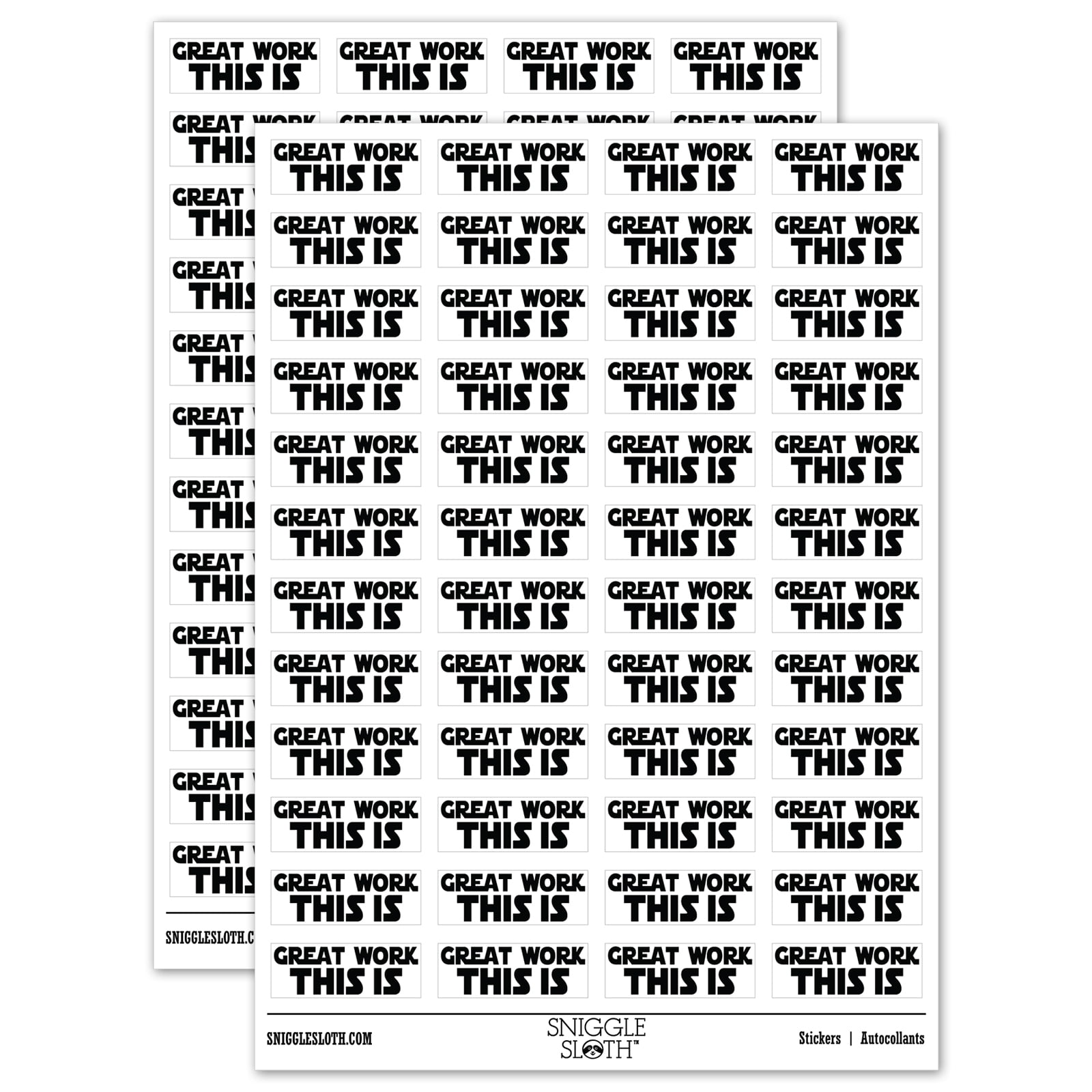 Great Work This is Teacher Student School Sticker Set - White - Matte ...