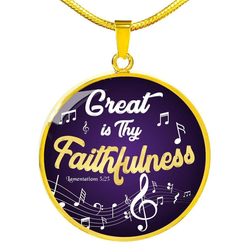 Great is Thy Faithfullness Lamentations 3:23 Circle Necklace Stainless ...