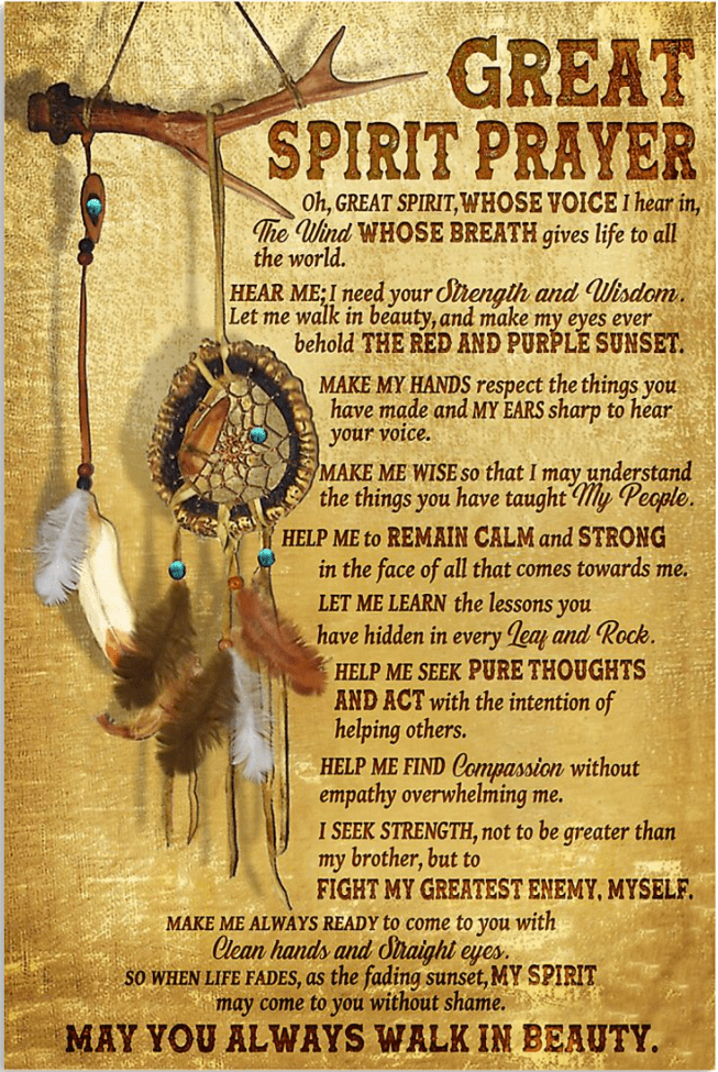 Great spirit prayer may you always walk in beauty poster 24 x 36 Inch ...