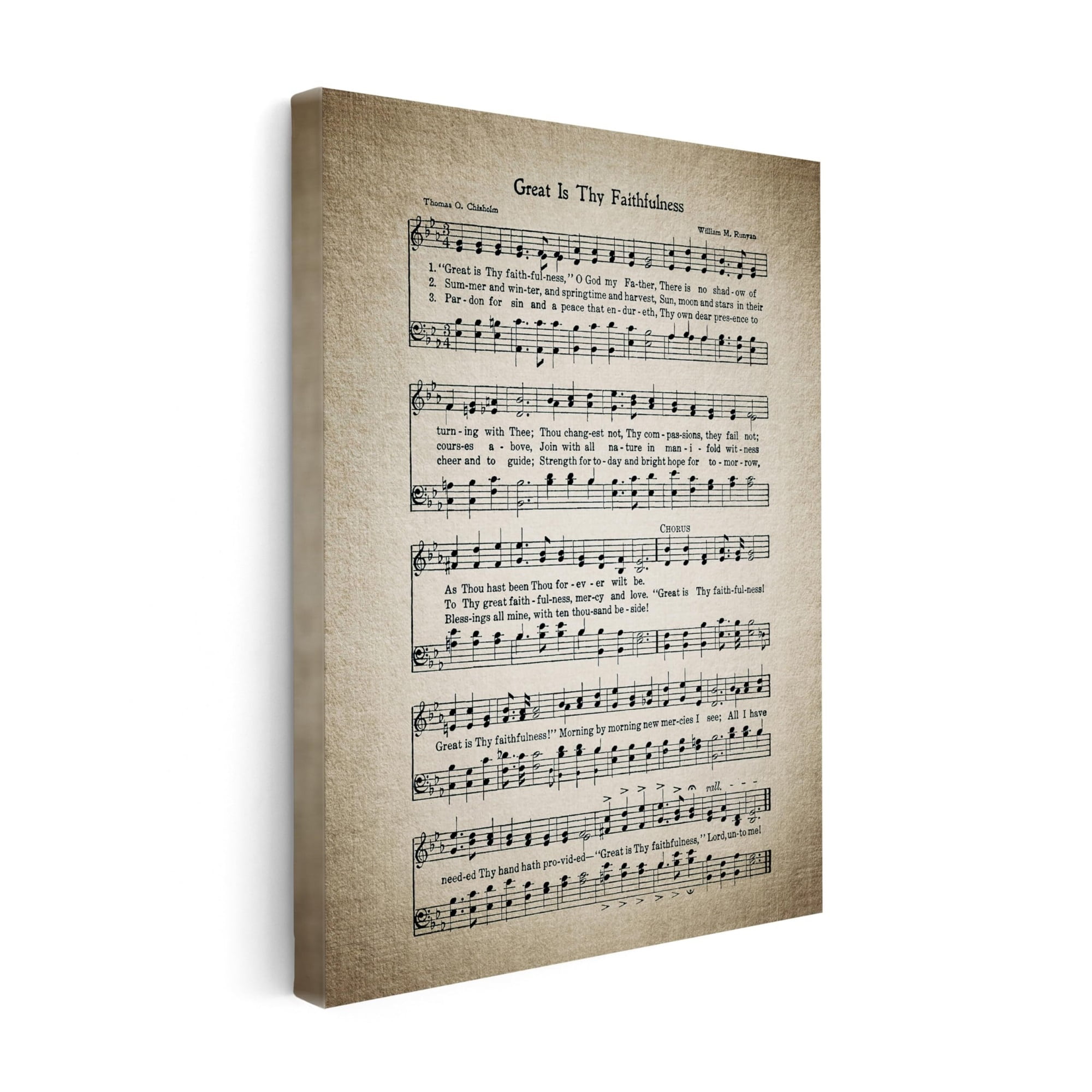 Great is thy Faithfulness Canvas - Hymnal Sheet Sheet Music Art poster ...