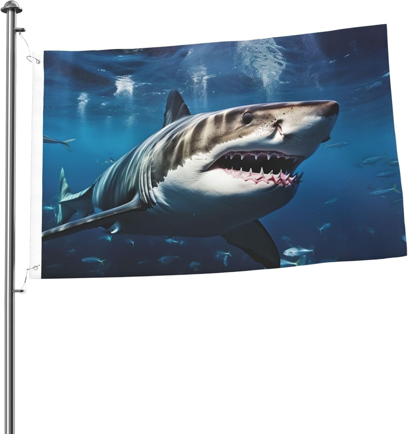 Great white shark Garden Flags Holiday Banner with Brass Grommets Large ...