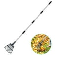 GreatBuddy Adjustable Leaf Rake, MMF7 8'' Wide Metal Rake, Perfect for ...