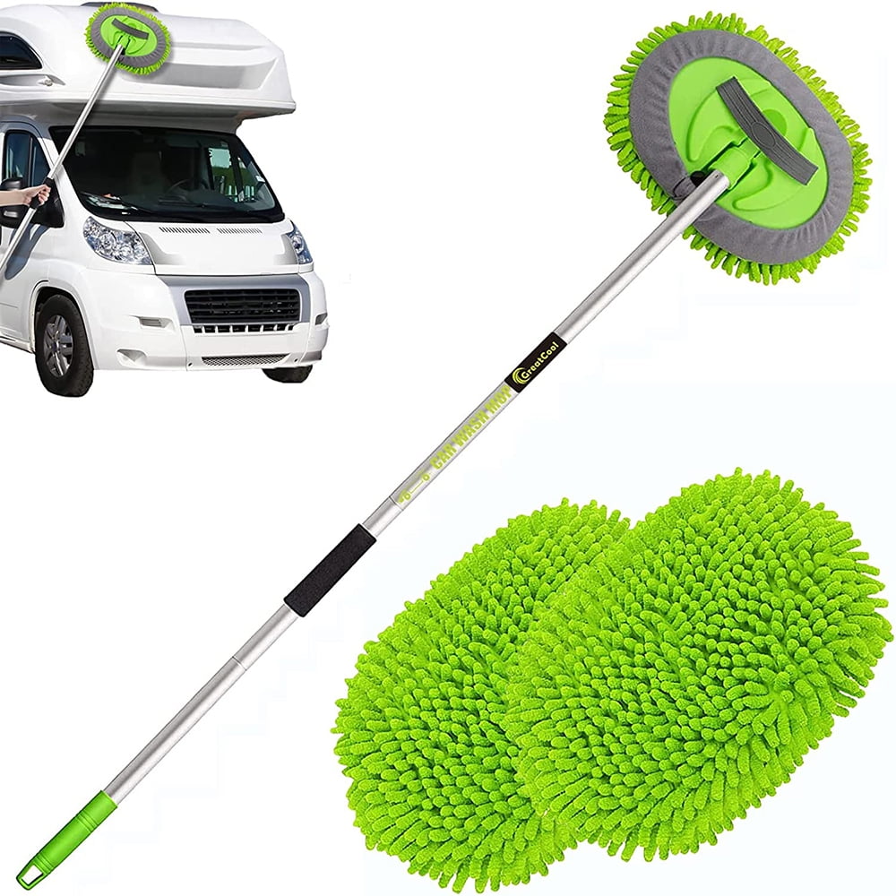 GreatCool 160CM Car Wash Brush Car with Long Handle, 2 in 1 Microfiber ...