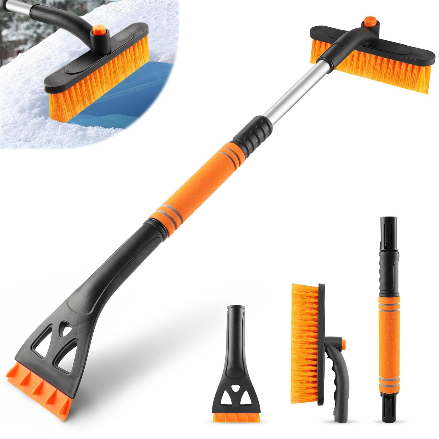 GreatCool Extendable Snow Brush and Ice Scraper for Car Windshield ...