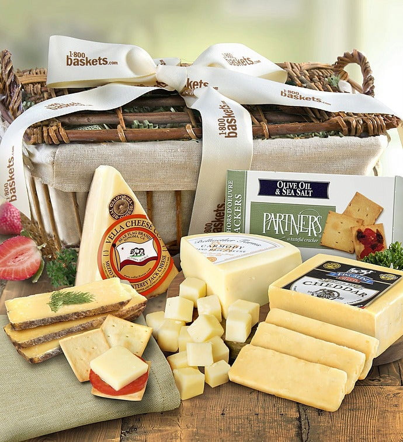 GreatFoods Country Fresh Cheese and Crackers Gift Basket with Cheese ...