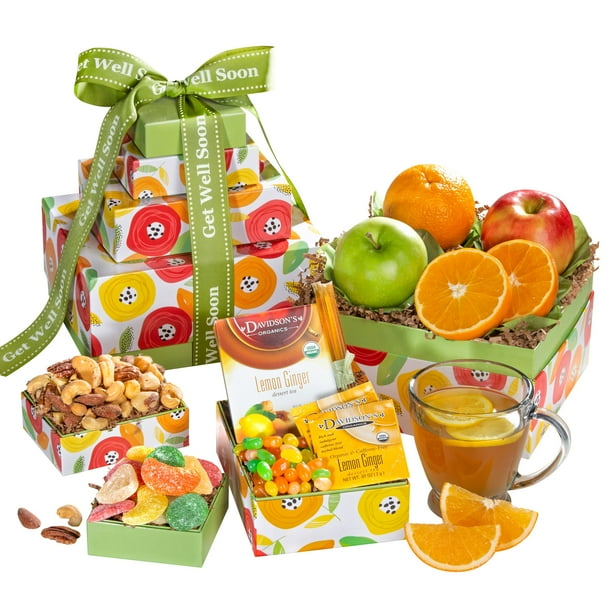 GreatFoods Get Well Soon Wishes Fruit and Sweets Tower for Women, Men ...