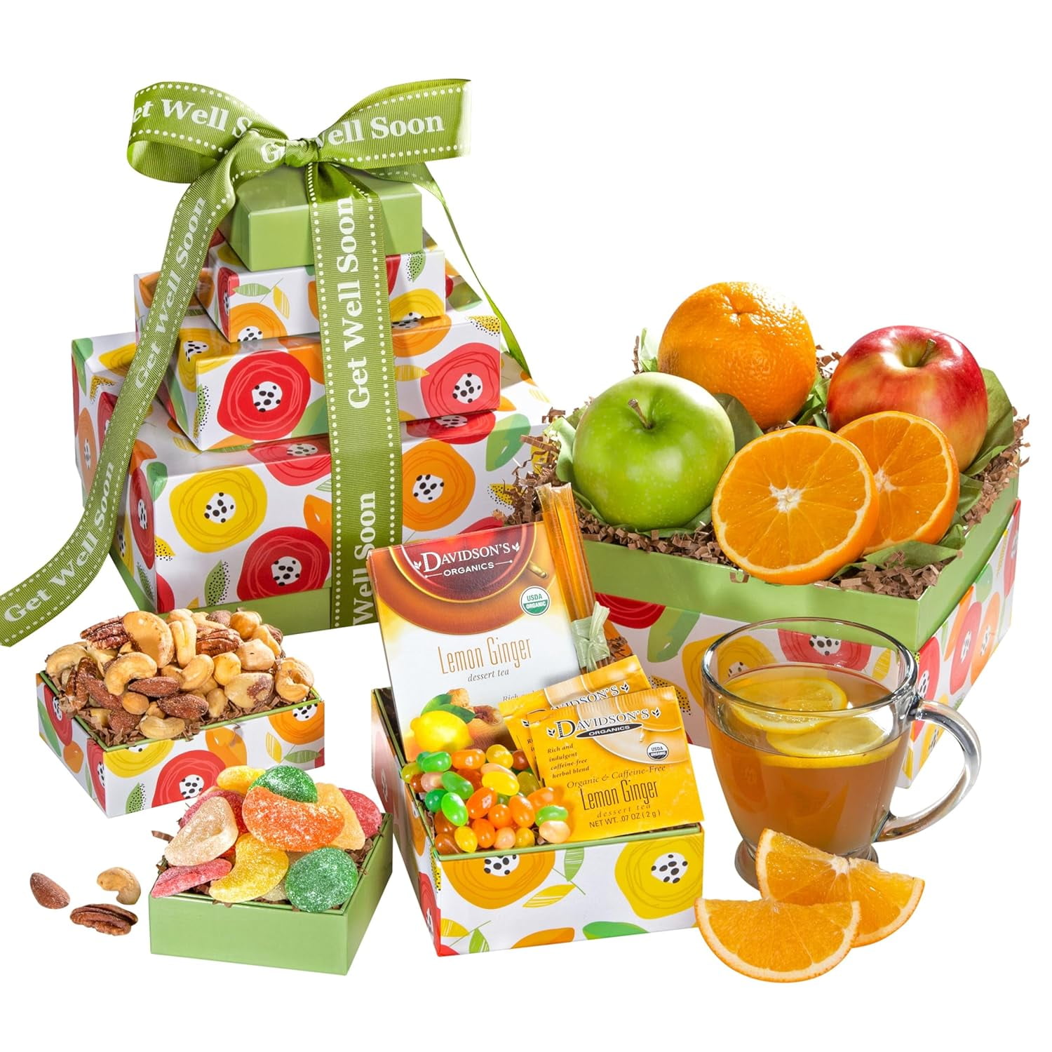 GreatFoods Get Well Soon Wishes Fruit and Sweets Tower for Women, Men ...