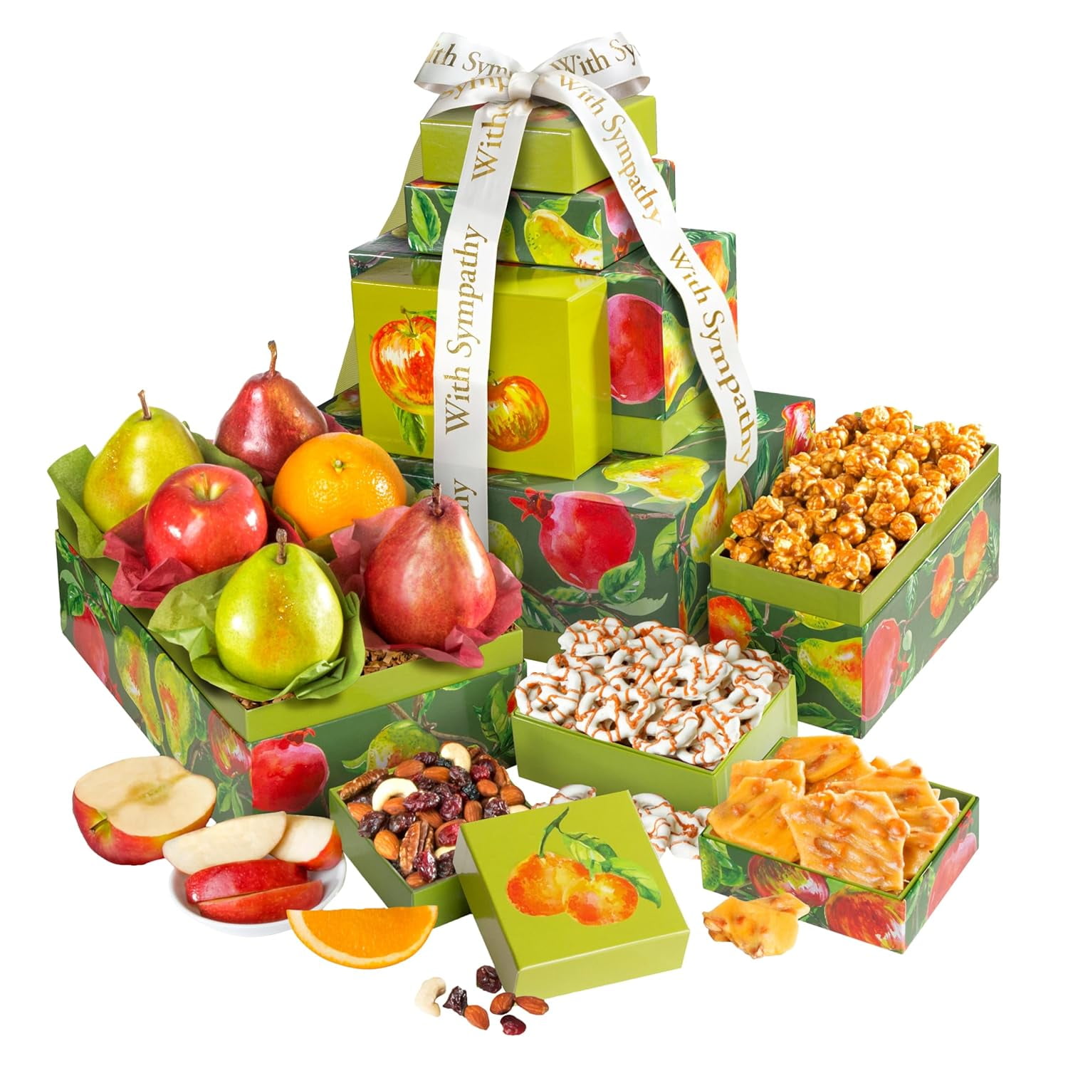 GreatFoods Sympathy Support & Love Fresh Fruit & Treats Tower ...