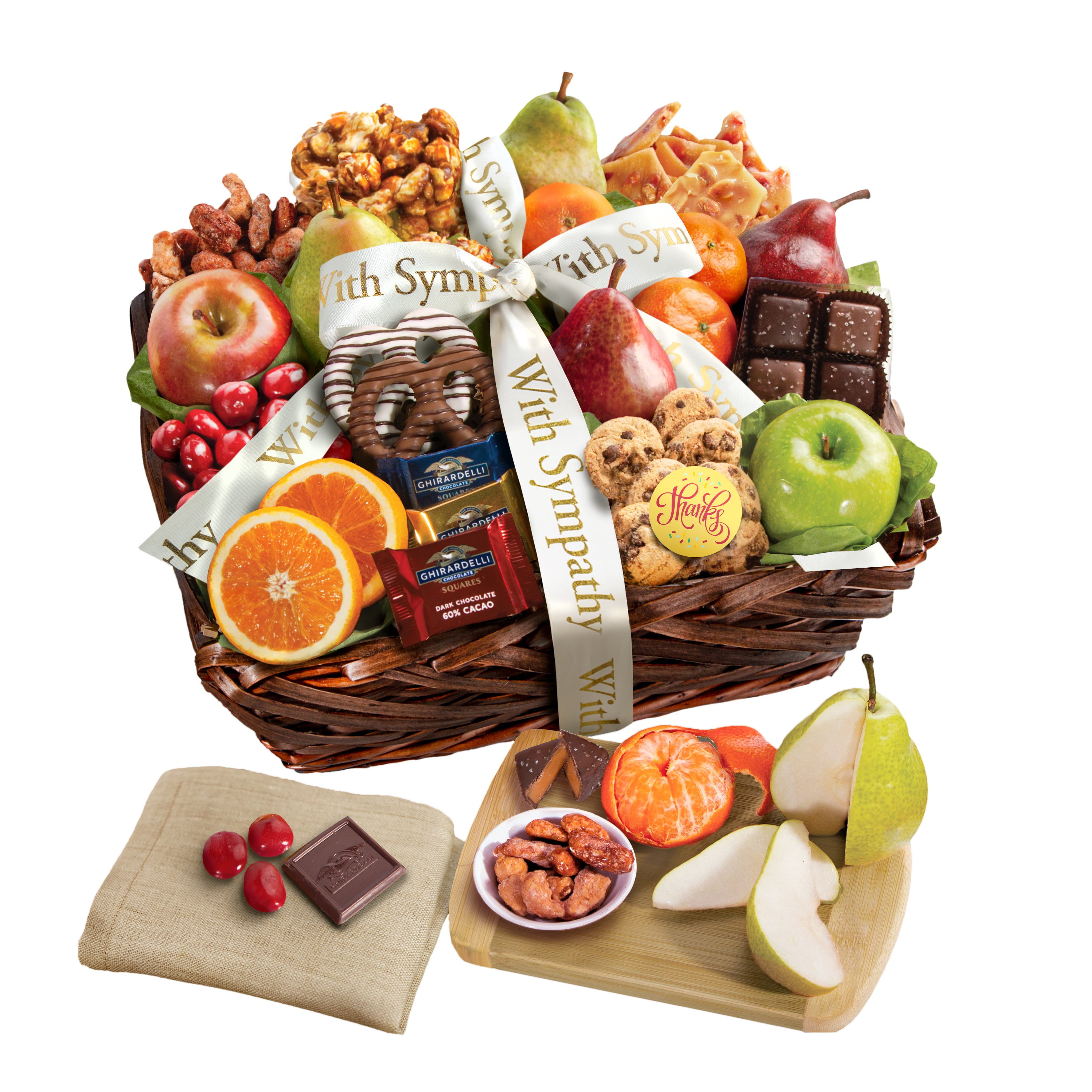 GreatFoods With Sincere Sympathy Condolence Fruit & Sweets Gift Basket ...